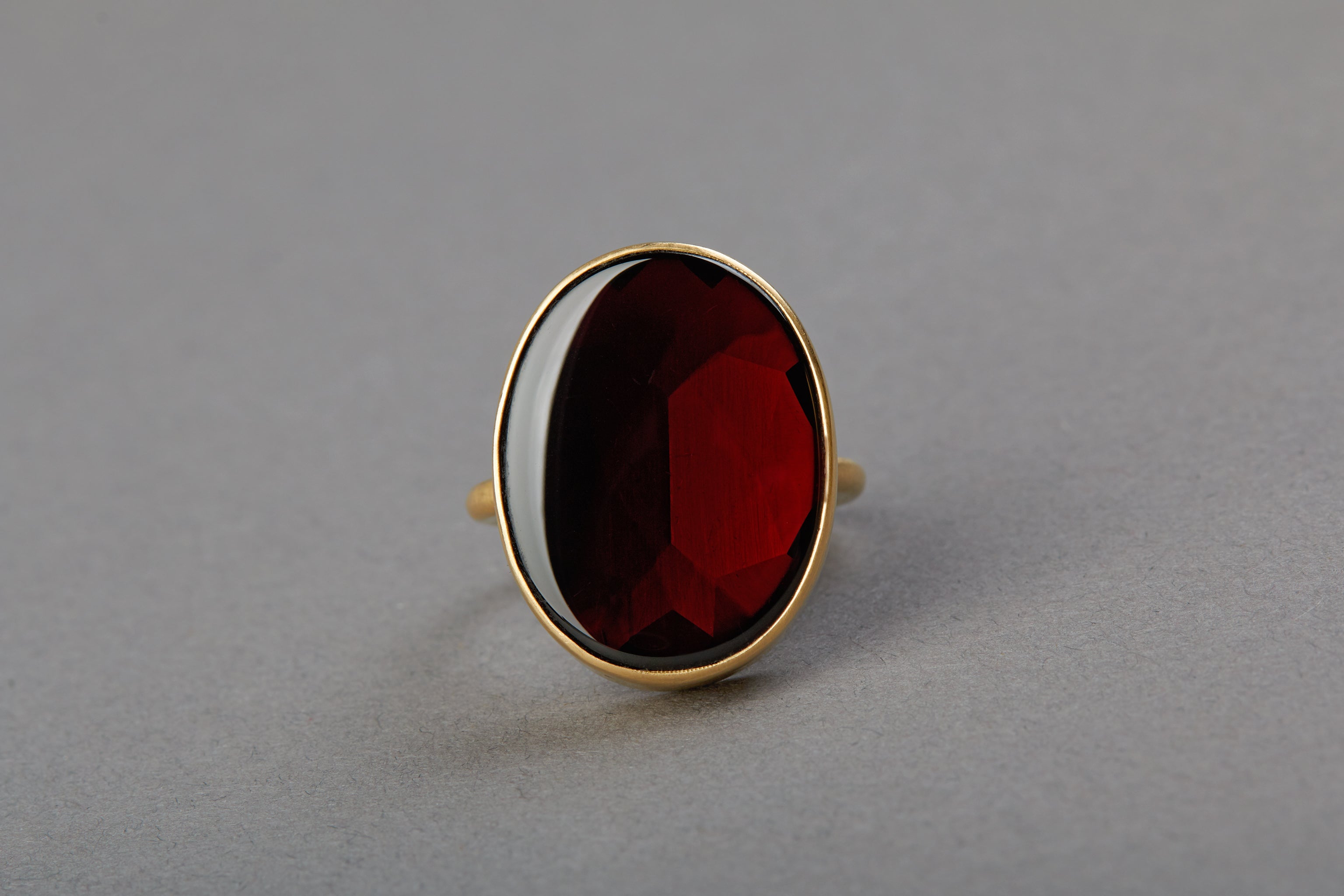 Bezel-Set Ring: Large Oval Almandine Garnet – E.R. Butler & Co.