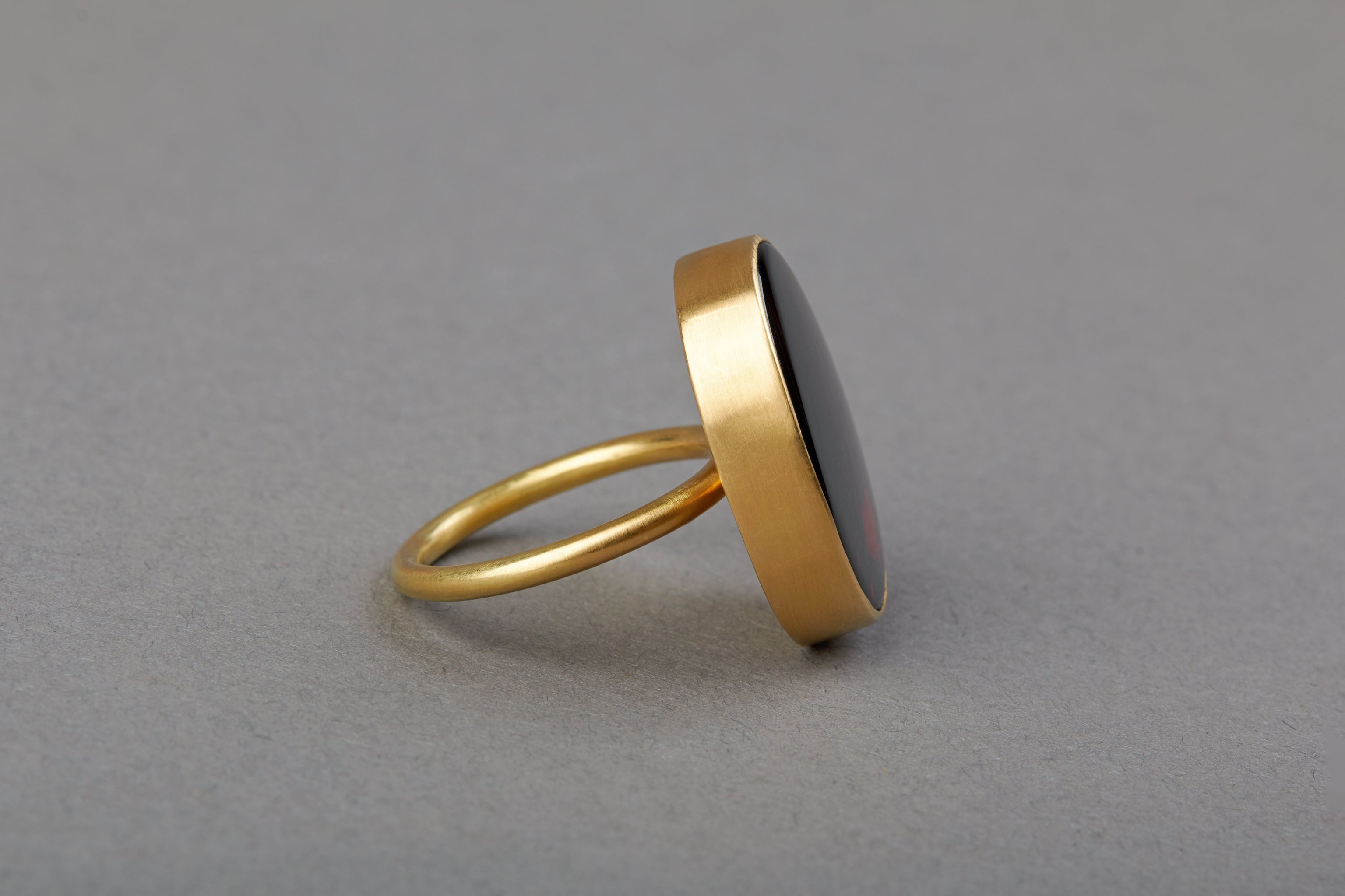 Bezel-Set Ring: Large Oval Almandine Garnet – E.R. Butler & Co.