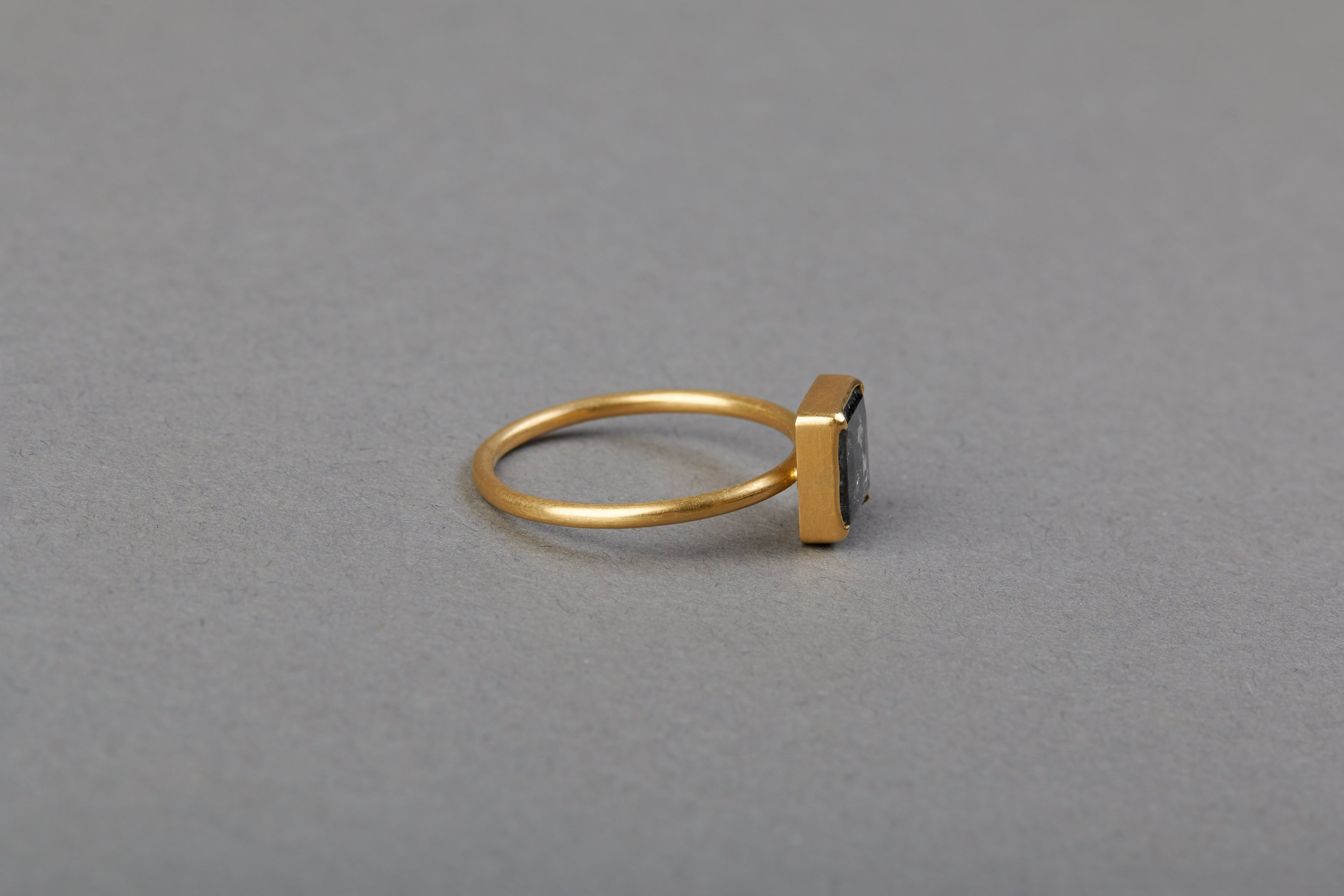 Square Black Lacy Diamond Ring: Four Scallop Setting – E.R. Butler & Co.